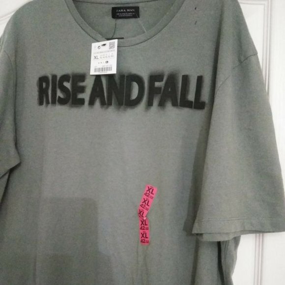 Zara | Shirts | Brand New Zara Man Rise And Fall Xl Tshirt | Poshmark